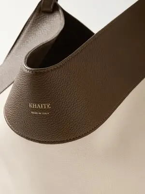 Khaite Lotus Medium Leather-trimmed Canvas Tote