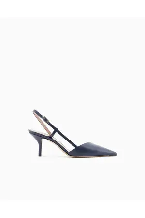 Giorgio Armani Leather Slingbacks - Blue