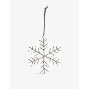 THE WHITE COMPANY Snowflake Glitter Christmas Decoration 12cm - Silver