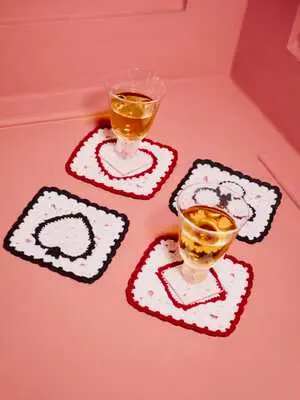 REFORMATION Aces Regenerative Wool Coasters - Ivory