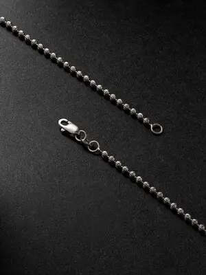 GREG YUNA Mooncut 14-karat White Gold Ball Chain 22-inch Necklace