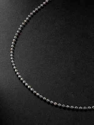 GREG YUNA Mooncut 14-karat White Gold Ball Chain 22-inch Necklace