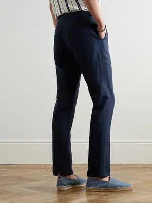 Orlebar Brown Griffon Tapered Linen Trousers - Blue