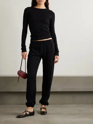 Eterne Cotton And Modal-blend Jersey Tapered Track Pants