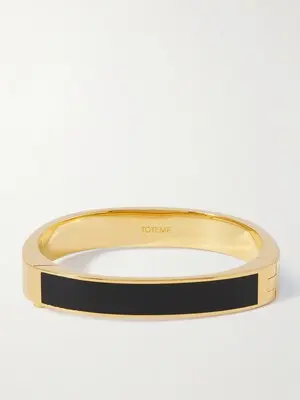 TOTEME Signature Gold-tone And Enamel Bracelet - Black
