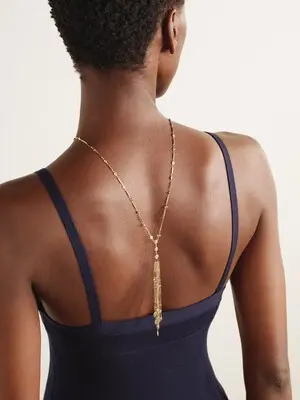 Jacquie Aiche 14-karat Diamond Tasseled Necklace