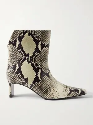 Khaite Ona Snake-effect Leather Ankle Boots - Animal Print