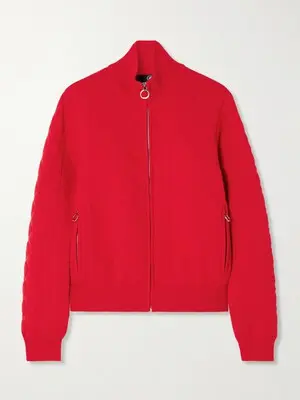 Fusalp Nuria Wool-blend Turtleneck Cardigan - Red