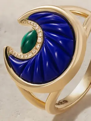 L’ATELIER NAWBAR Circus Moon 18-karat Gold Multi-stone Ring
