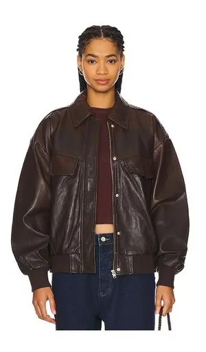 LAMARQUE Trevanna Leather Jacket - Rub Off Brow