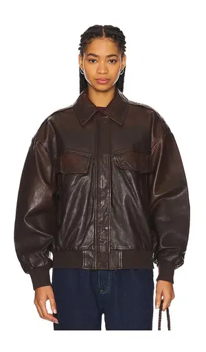 LAMARQUE Trevanna Leather Jacket - Rub Off Brow