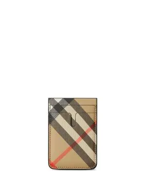 Burberry Checked Card Holder - Brown