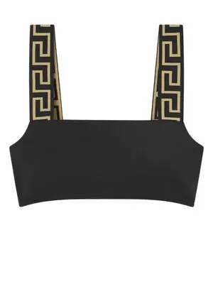 Versace Greca Border Bikini Top - Black