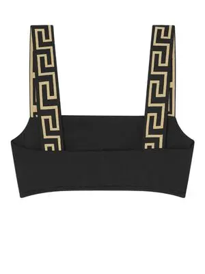 Versace Greca Border Bikini Top - Black
