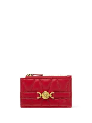 Versace Medusa '95 Quilted Zip-up Card Holder - Red