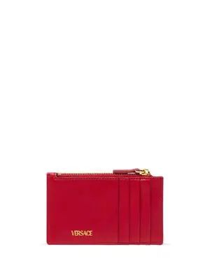 Versace Medusa '95 Quilted Zip-up Card Holder - Red