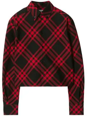 Burberry Plaid Cropped Shirt