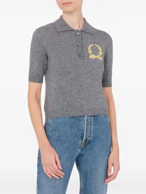 Moschino Embroidered Polo Shirt - Grey