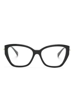 Max Mara Logo-engraved Cat-eye Glasses - Black