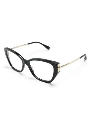 Max Mara Logo-engraved Cat-eye Glasses - Black