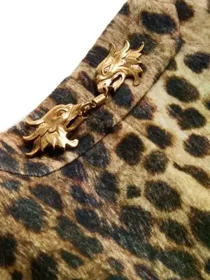 Valentino Garavani Jaguar Spots Wool Knee Length Skirt