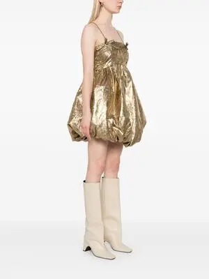 GANNI Pleat-strap Mini Dress