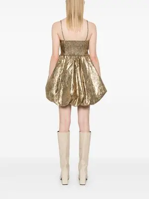 GANNI Pleat-strap Mini Dress