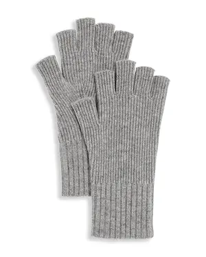 Vince Fingerless Knit Gloves - Heather Grey