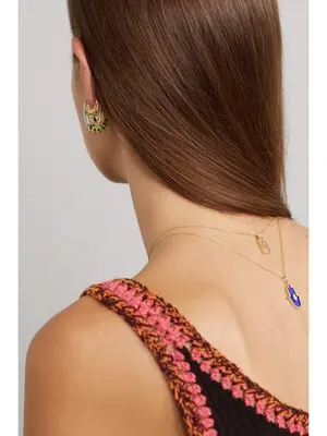 L'ATELIER NAWBAR Flat Ray Diamond Hoop Earrings