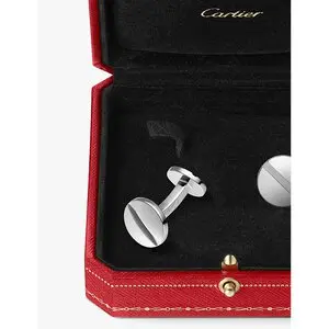 Cartier Santos De Screw-motif Palladium-plated Sterling- Cufflinks