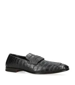 Zegna Crocodile Leather Asola Loafers