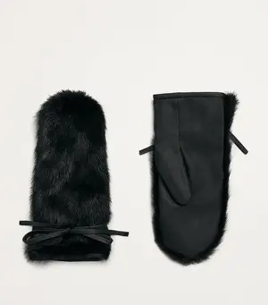 YVES SALOMON Mink Fur And Leather Mittens