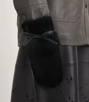 YVES SALOMON Mink Fur And Leather Mittens