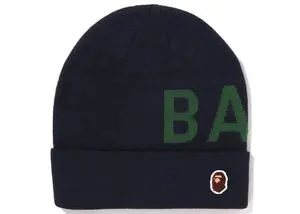 A BATHING APE Knit Beanie - Navy Blue
