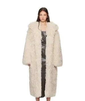 Nanushka Kilah Faux-Fur Coat - Creme