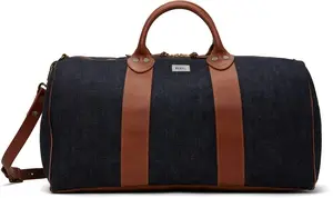 Ralph Lauren RRL Indigo Leather-Trim Duffle Bag - Indigo