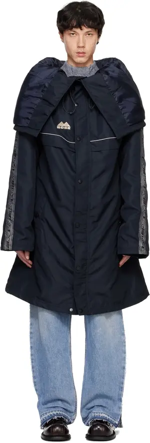Martine Rose Martine Rose Navy Reverse Manager Coat - Blue Navy