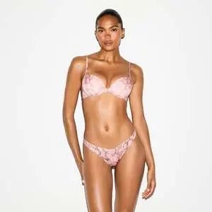 SKIMS Ultimate Teardrop Push Up Bra - Rose Pastel Snake Print