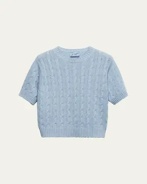 Prada Boxy Cable Cashmere Sweater - Azzurro