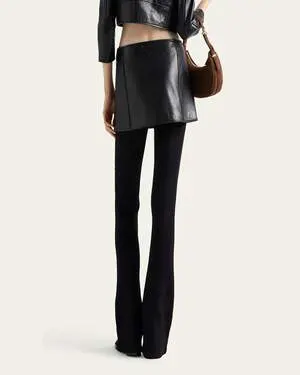 Prada Leather A-line Mini Skirt