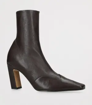Khaite Leather Nevada Ankle Boots