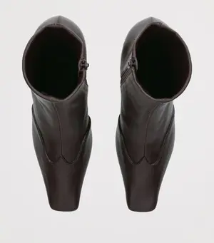 Khaite Leather Nevada Ankle Boots