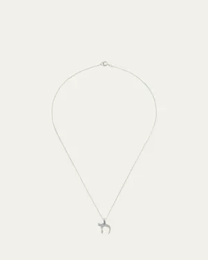PROCACCIA JEWELRY 18k Gold Chai Diamond Pendant Necklace - White Gold