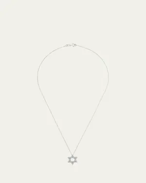 PROCACCIA JEWELRY 18k Gold Diamond Star Of David Pendant Necklace - White Gold