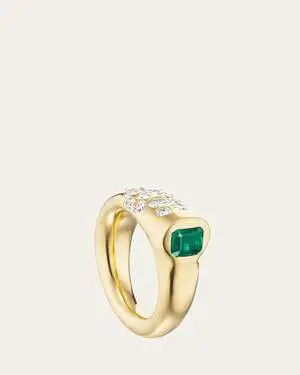 UNIFORM OBJECT 18k Yellow Gold Ring With Diamond And