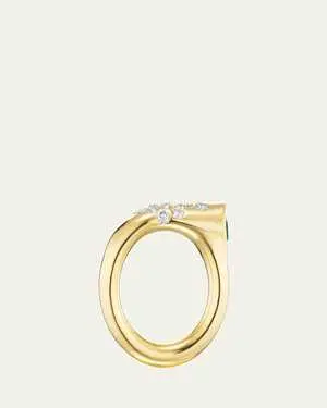 UNIFORM OBJECT 18k Yellow Gold Ring With Diamond And