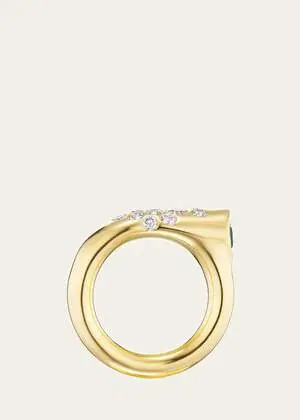UNIFORM OBJECT 18k Yellow Gold Ring With Diamond And