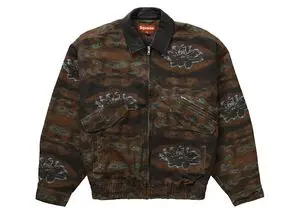 Supreme Leather Collar Utility Jacket - Peacock
