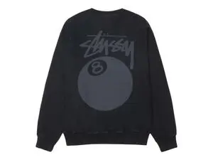 StÜssy 8 Ball Pigment Dyed Crew - Black