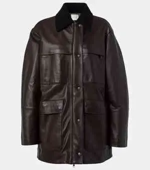 Vince Wool-trimmed Leather Jacket